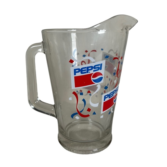 Pepsi | Dining | Vintage Pepsicola 98s Soda Glass Pitcher Confetti ...
